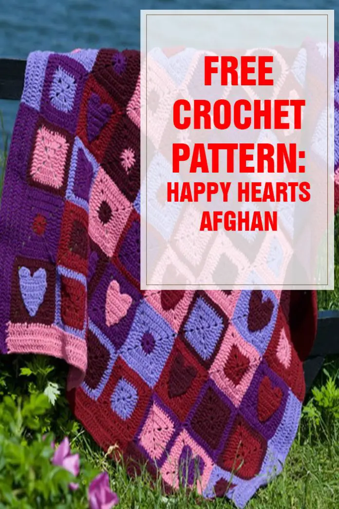 Free Crochet Pattern Happy Hearts Afghan - HousewivesHobbies