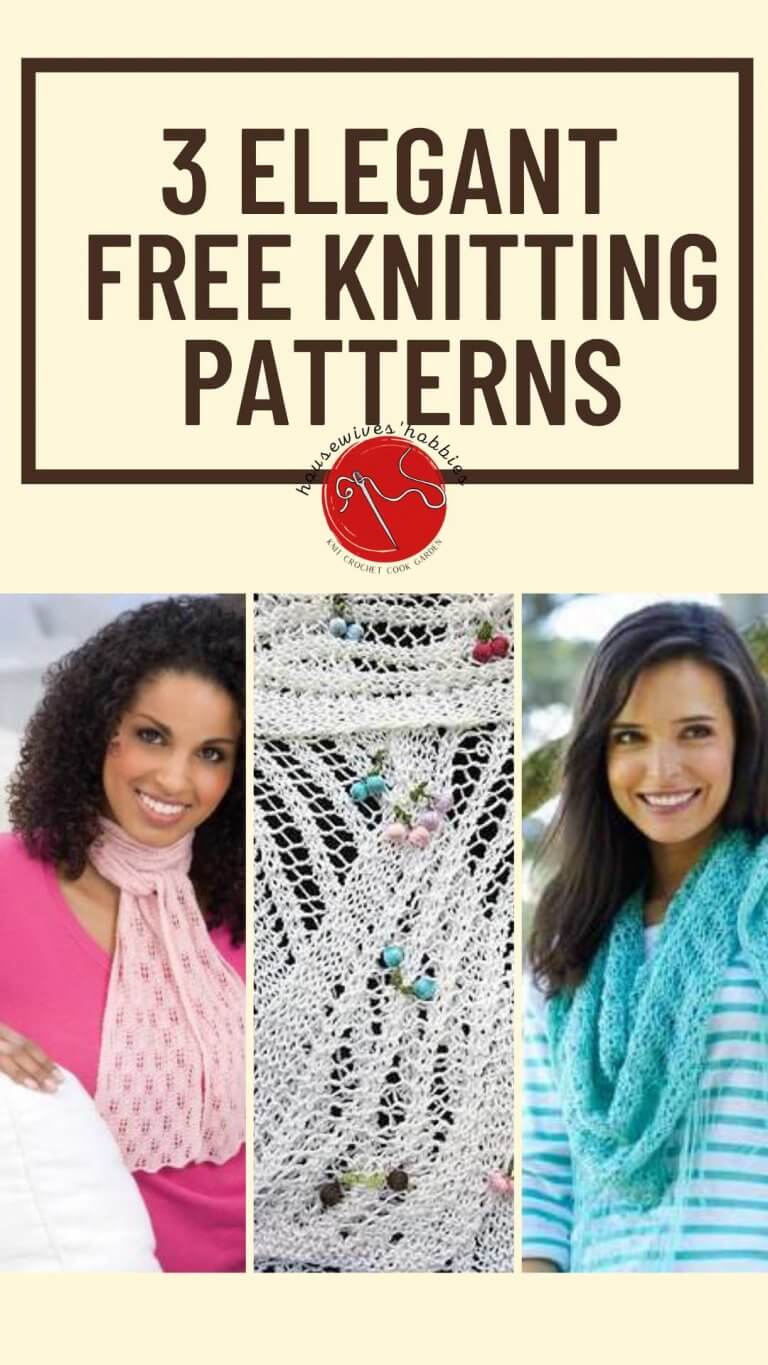 3 Elegant Knit Scarf Free Knitting Patterns - HousewivesHobbies