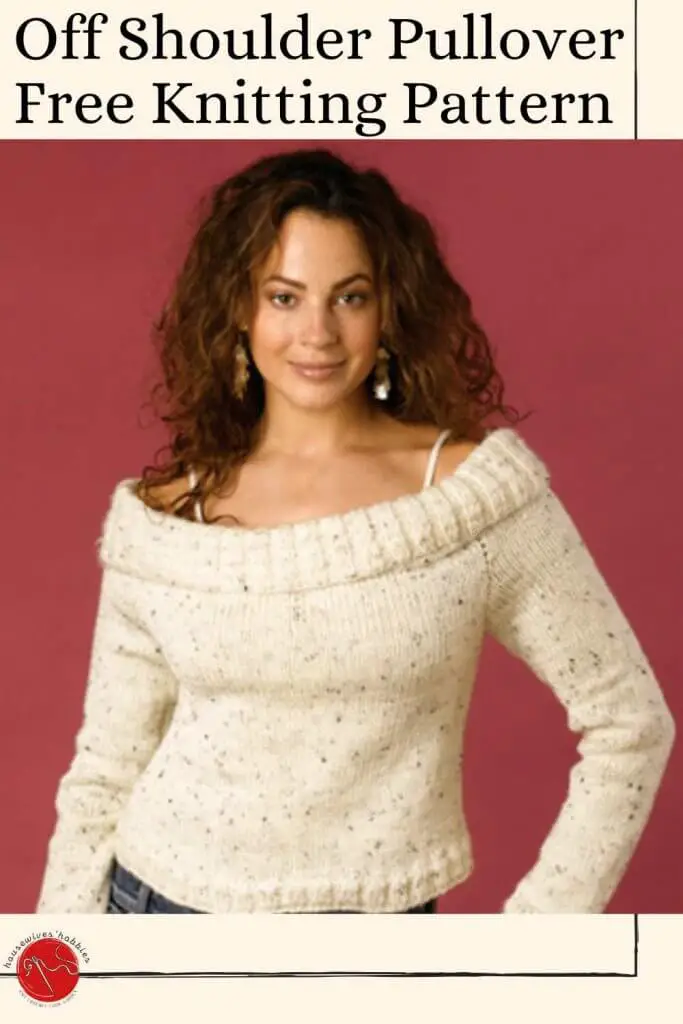 Off Shoulder Pullover Free Knitting Pattern - HousewivesHobbies