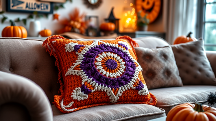 Crochet Halloween Pillow Pattern - HousewivesHobbies